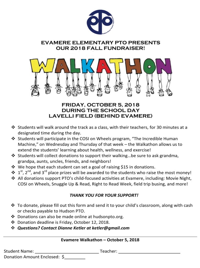 Evamere Walkathon Fall Fundraiser – Hudson Parent Teacher Organization